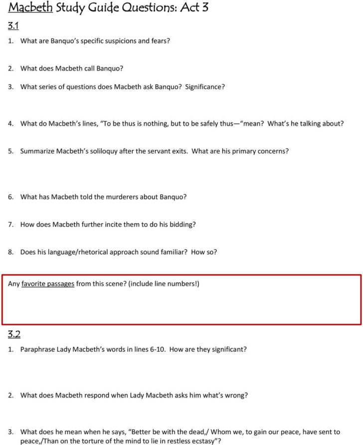 Macbeth Study Guide Questions Act 3 Pdf — db-excel.com