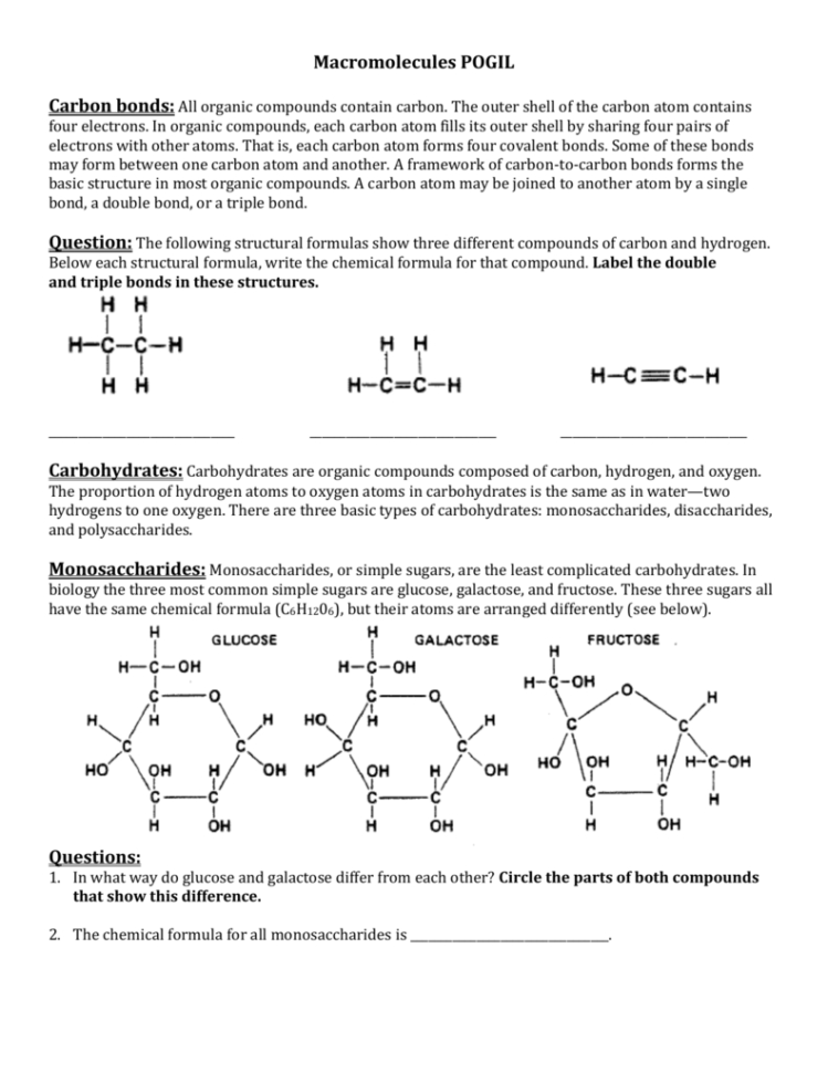 Biochemistry Macromolecules Pogil Worksheet Db excel Biochemistry Macromolecules Pogil Worksheet Db excel