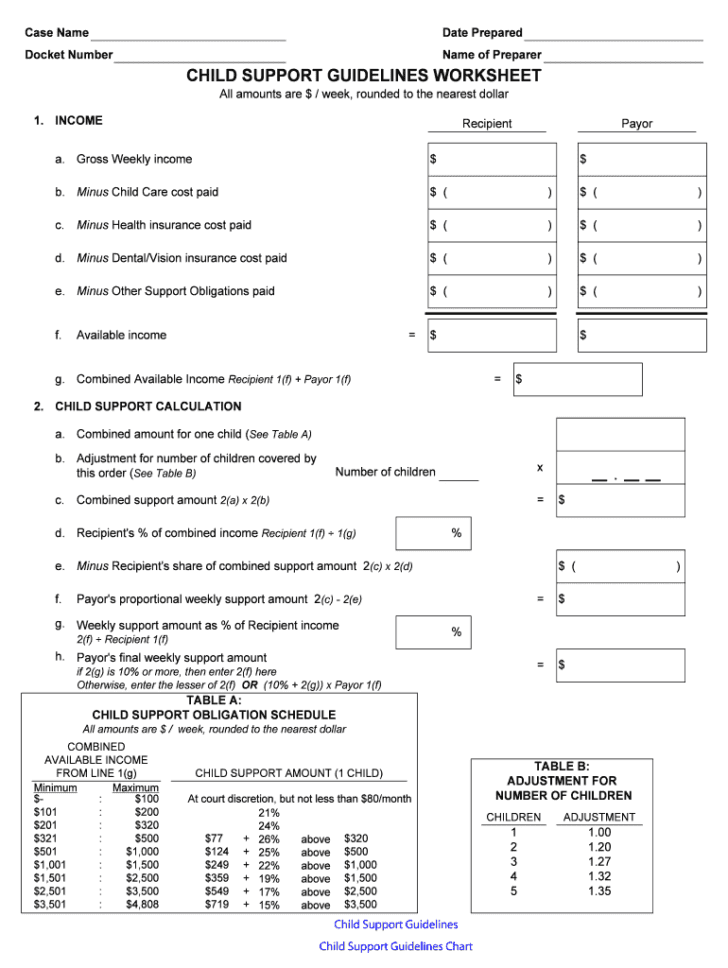 Mass Child Support Worksheet Fill Online Printable — db-excel.com