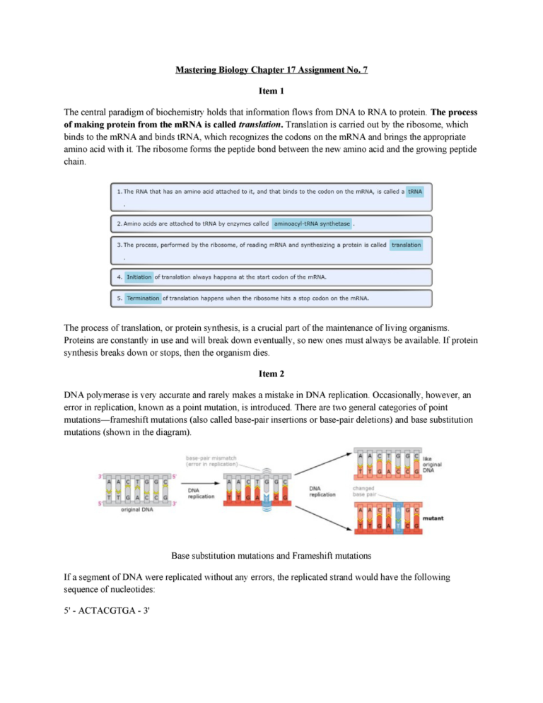 Mastering Biology Chapter 17 Abio 121 Ualbany Studocu — db-excel.com