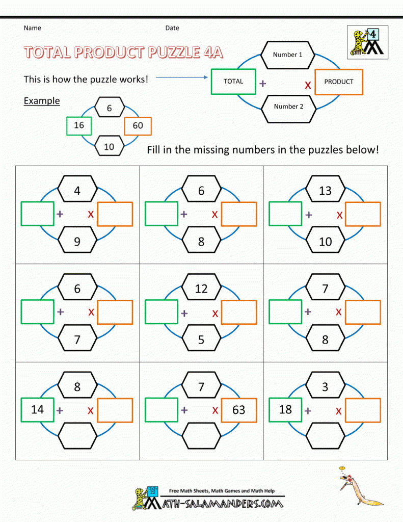 Math Brain Teasers Worksheets Photo Free Puzzles 4Th Grade Db excel