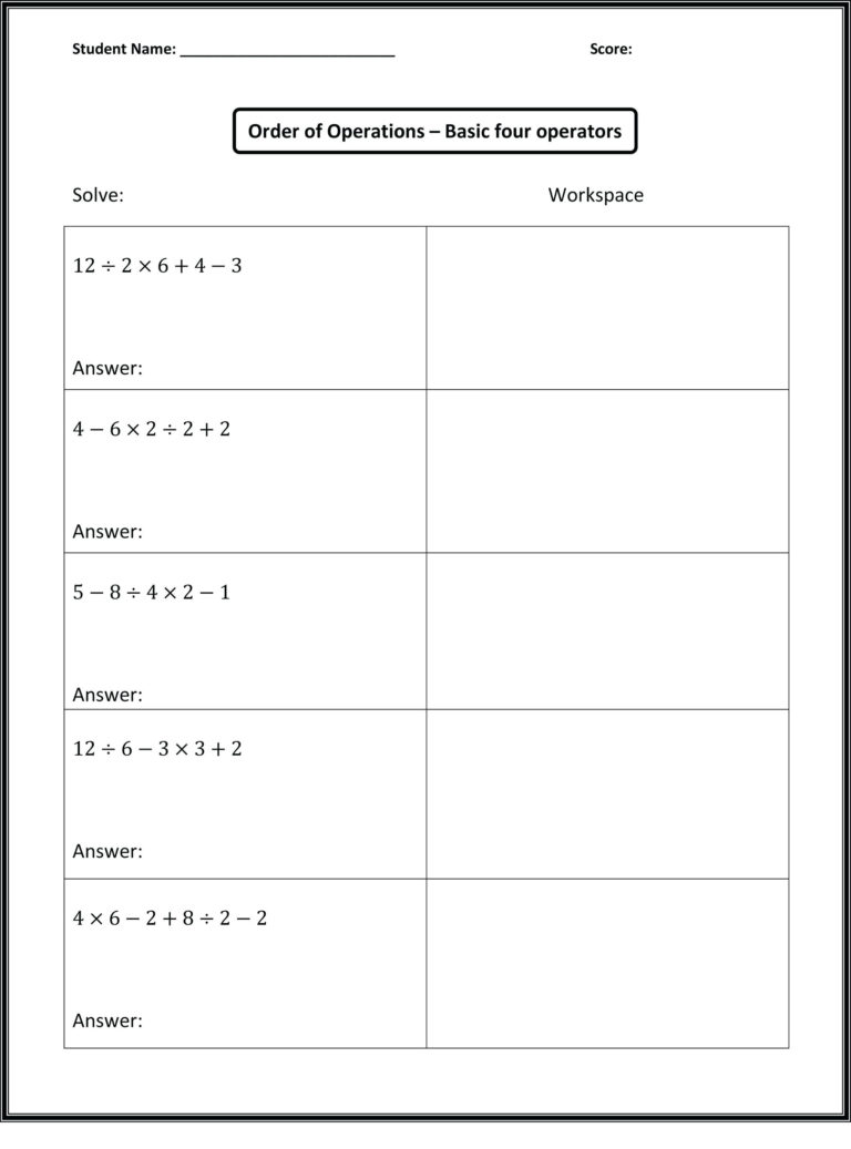 Math Worksheets For Seventh Graders Free – Keynotesheetco — db-excel.com