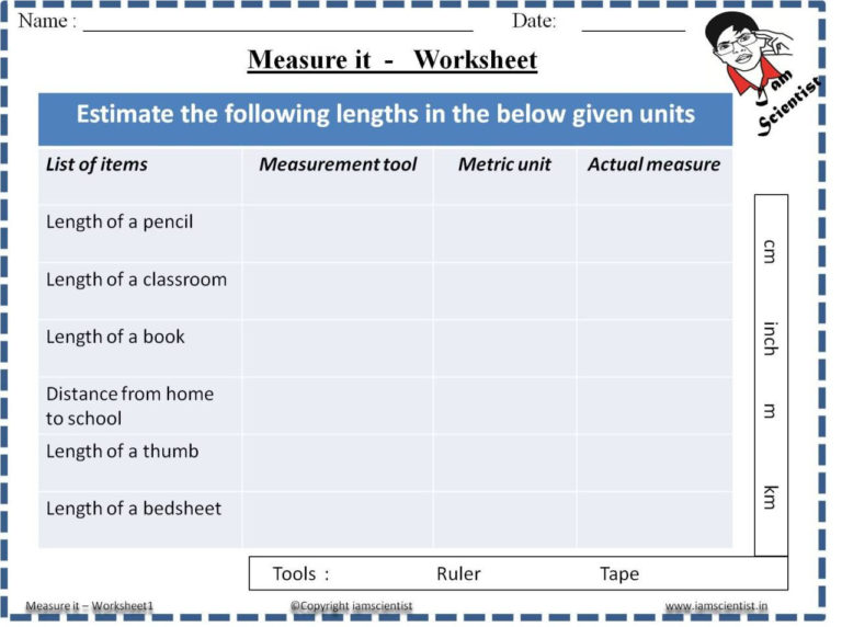 Measure Up Worksheet — db-excel.com