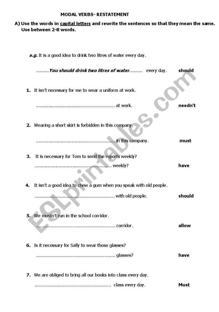 Restating Sentences Worksheet — db-excel.com