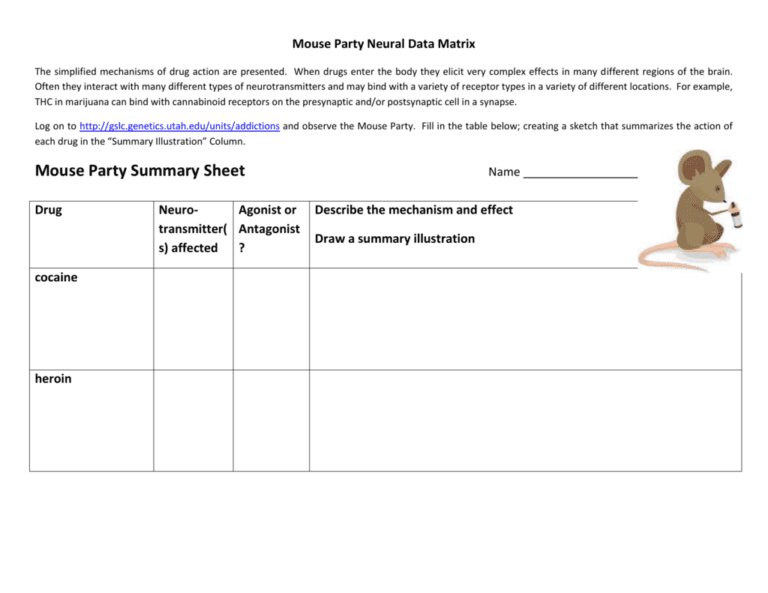 Mouse Party Worksheet Answers — db-excel.com