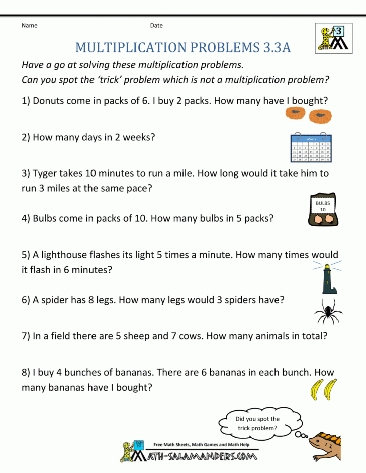 Multiplication Word Problem Worksheets 3Rd Grade — db-excel.com