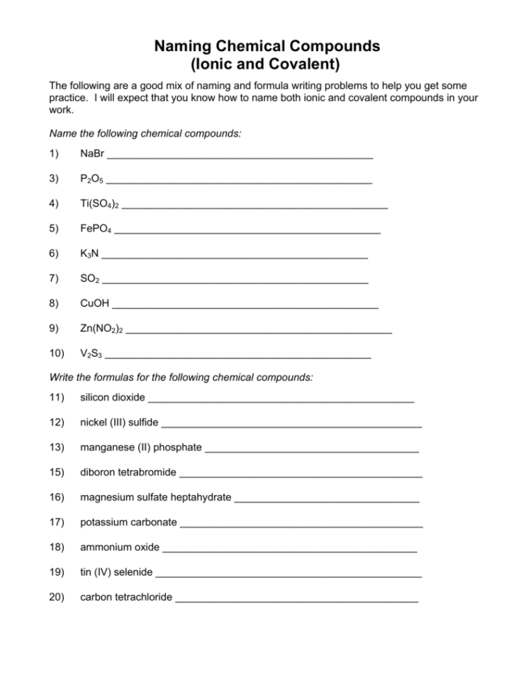 Naming Chemical Compounds Ionic And Covalent — db-excel.com