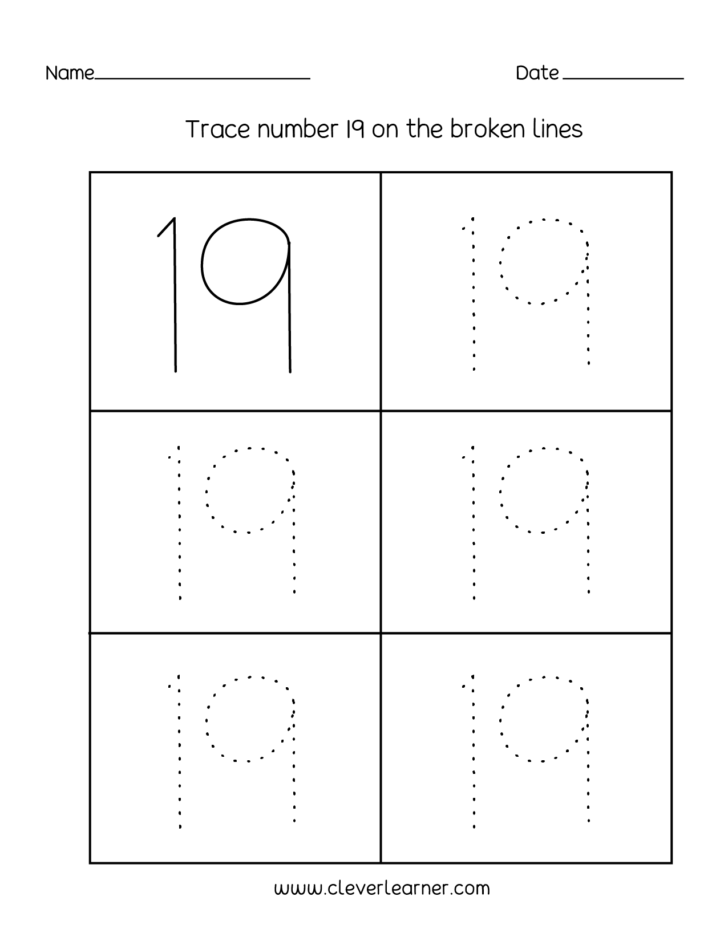 Number 19 Writing Counting And Identification Printable — db-excel.com