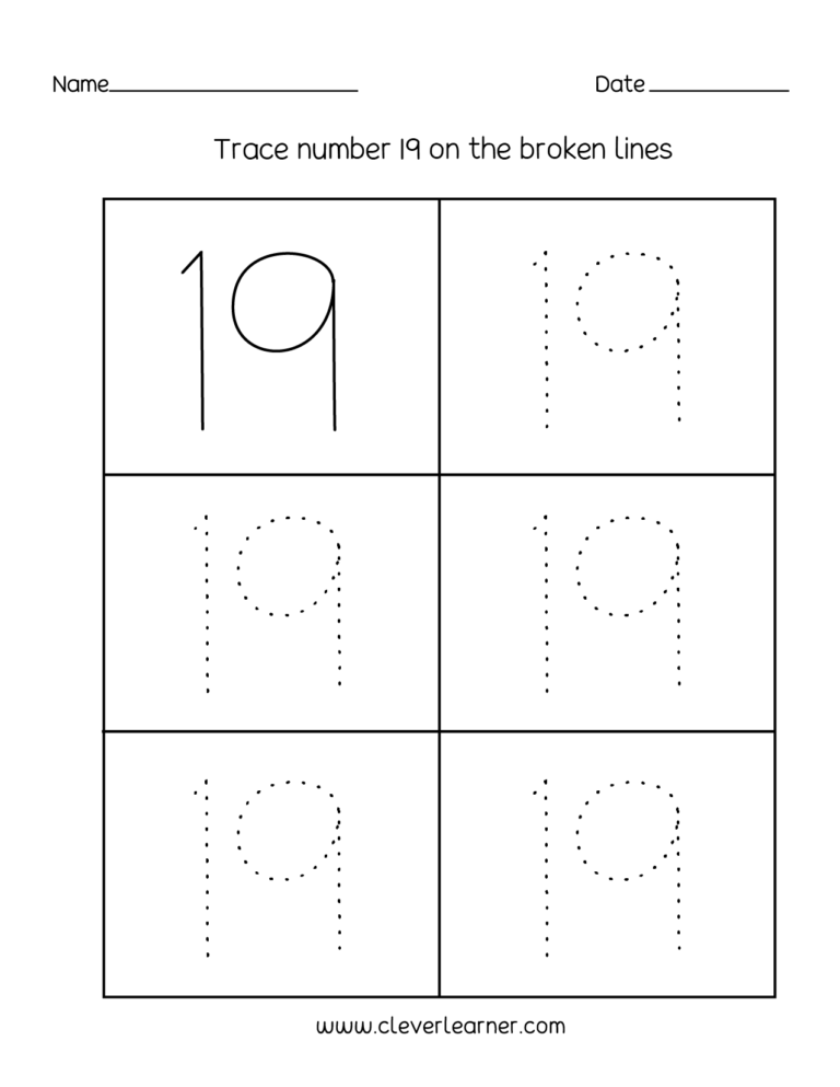 Number 19 Writing Counting And Identification Printable — db-excel.com