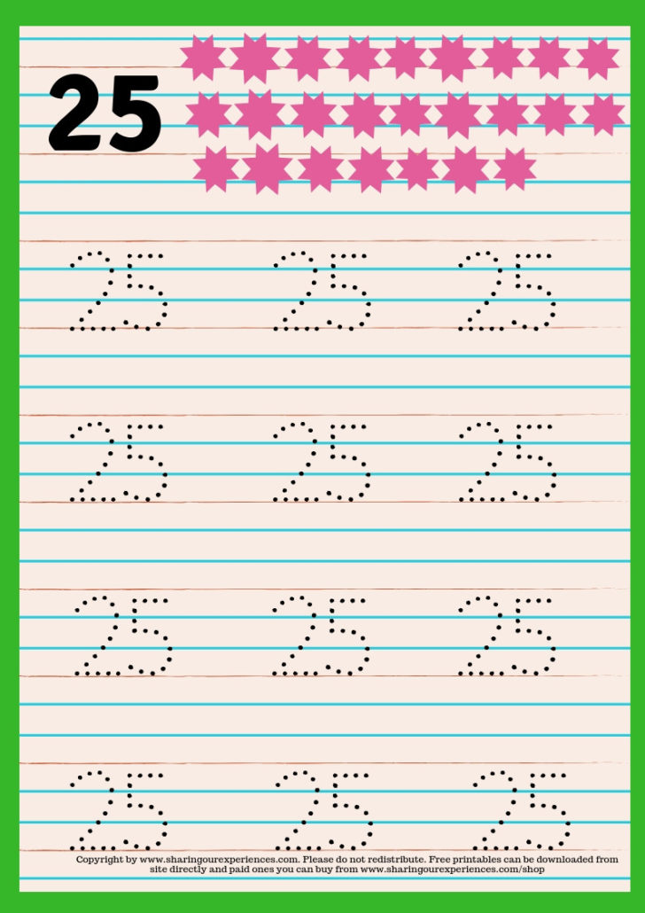 Numbers Writing Practice Worksheets For Kids 35 Yrs And Above Number ...