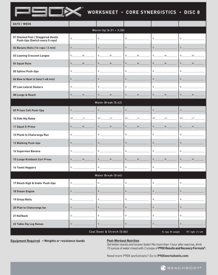 P90X Ab Ripper X Worksheet — db-excel.com