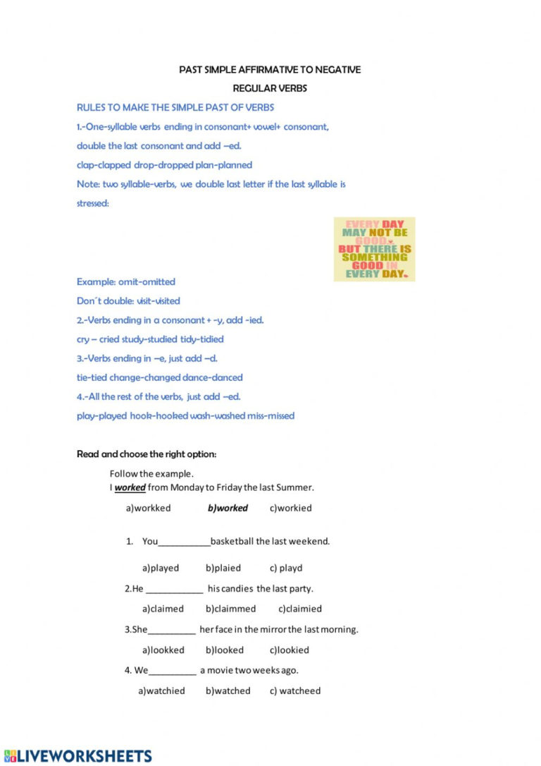 Past Simple Interactive Worksheet — db-excel.com