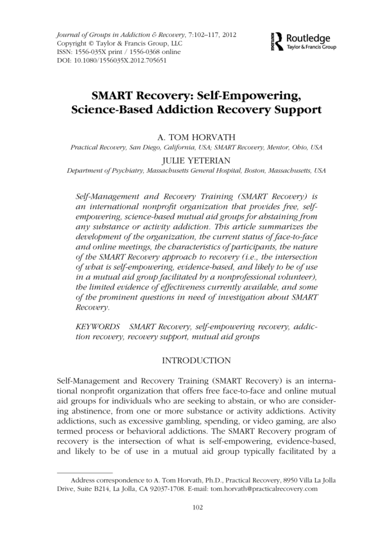 Smart Recovery Worksheets — db-excel.com