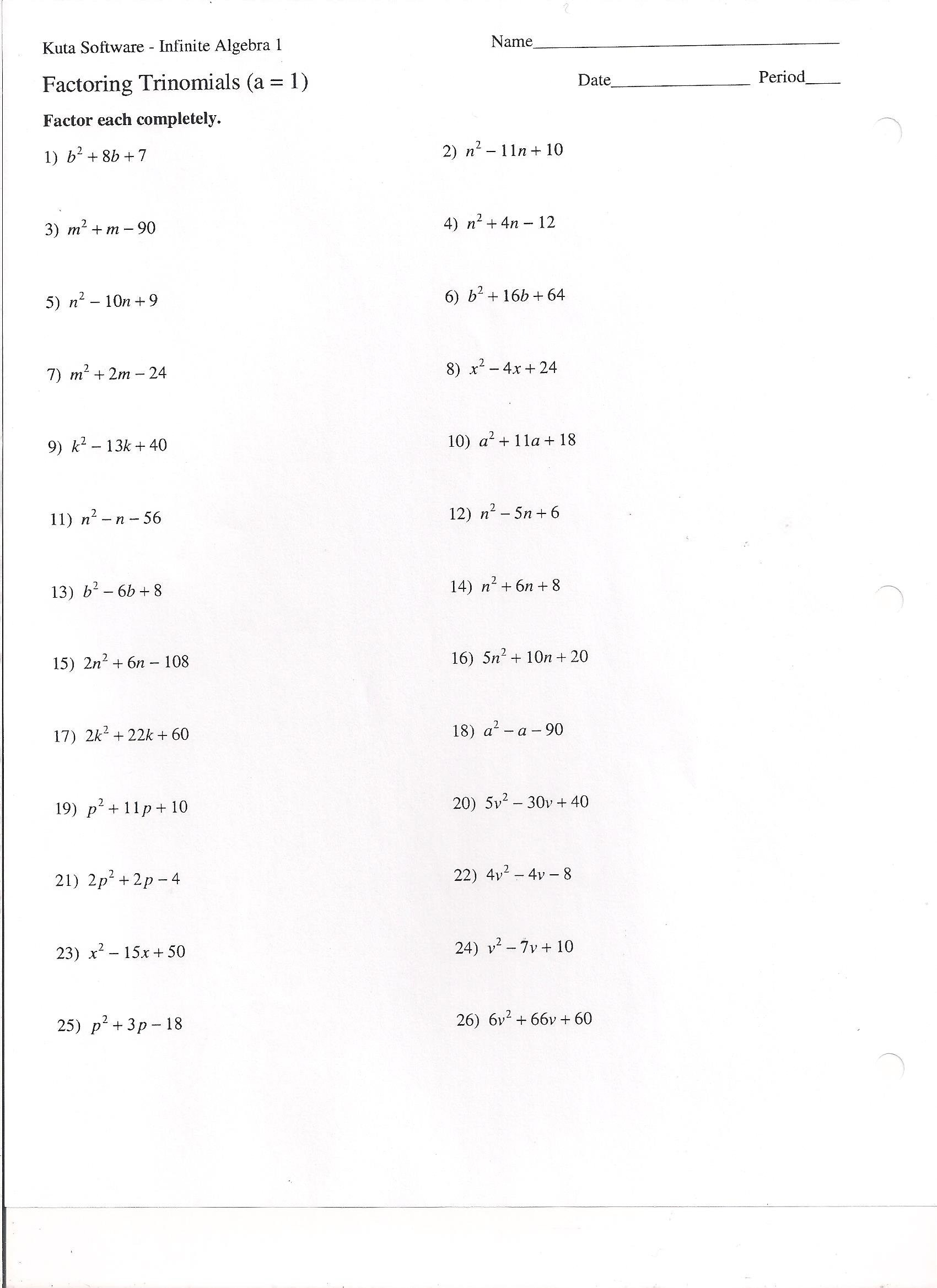 Factor Perfect Square Trinomial Worksheet Printable Word Searches Factor Perfect Square Trinomial Worksheet Printable Word Searches