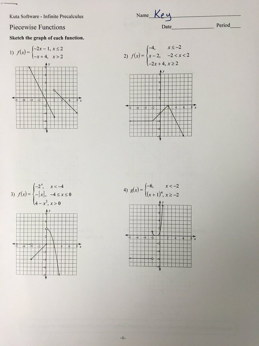 Piecewise Functions Worksheet 1 Answers Db excel