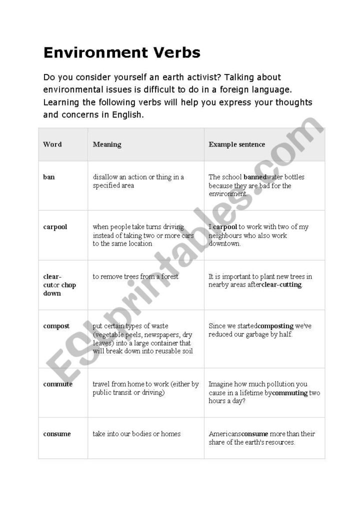 Pollution Vocabulary Worksheet — db-excel.com