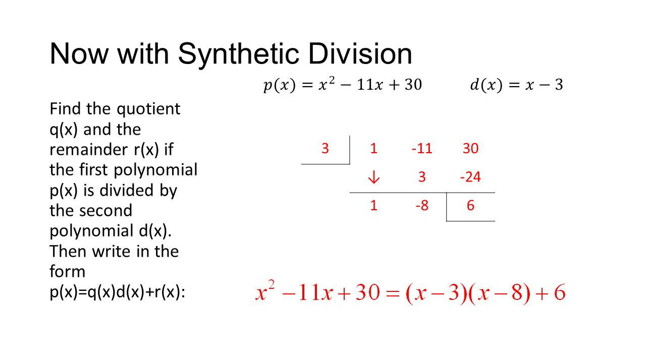 Polynomial Synthetic Division Ppt Download Db excel