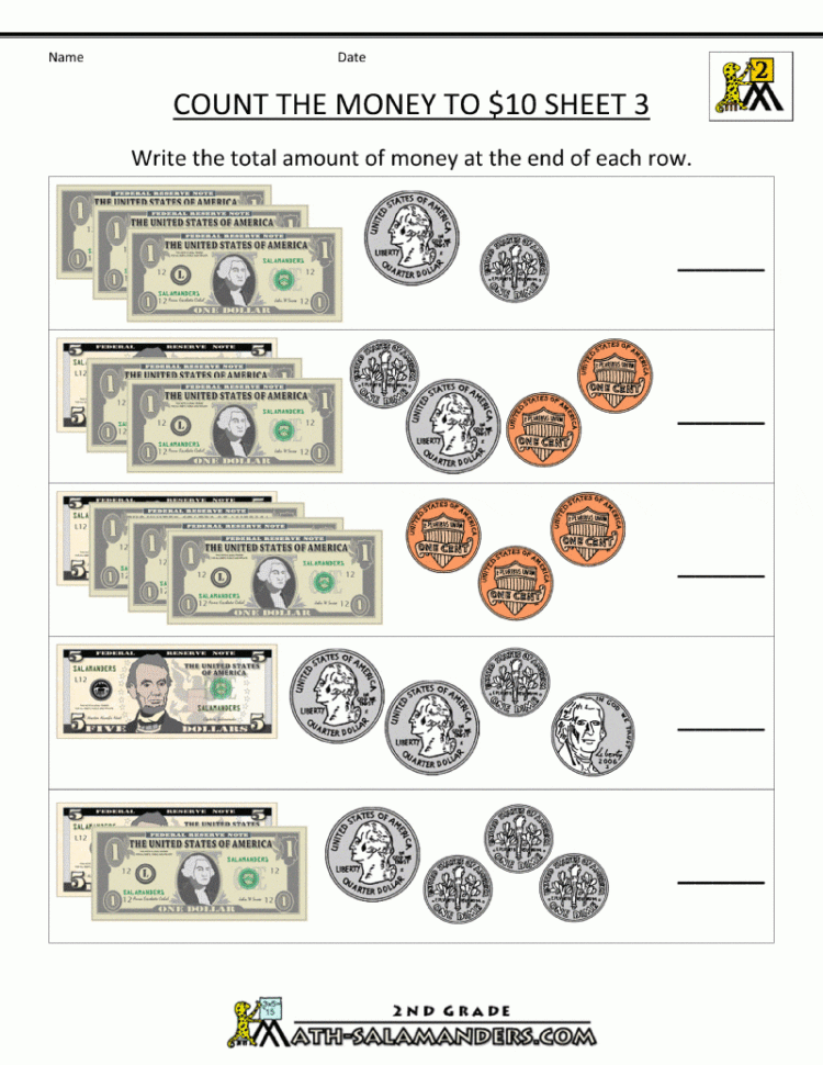 Free Printable Money Worksheets For Kindergarten Db excel