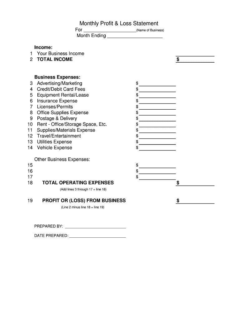 Profit And Loss Worksheet | db-excel.com
