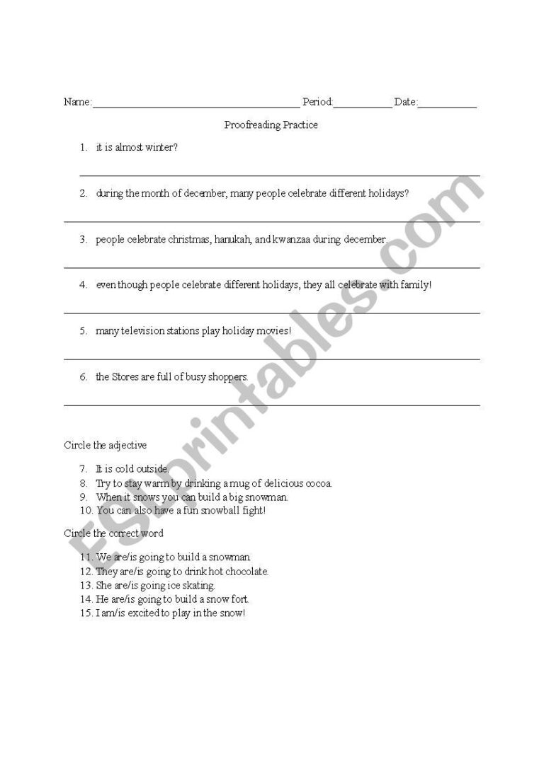 Proofreading Practice Worksheets — db-excel.com