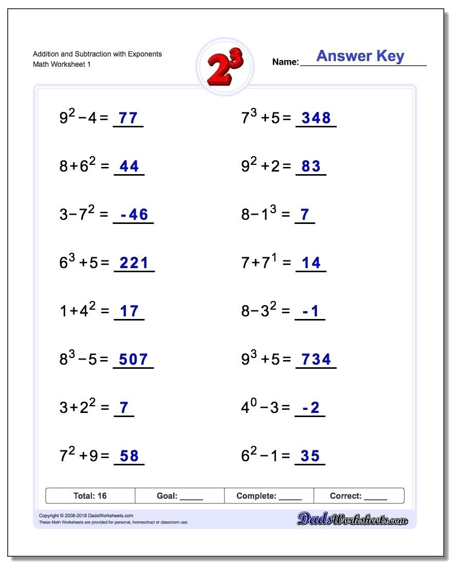 Properties Of Exponents Worksheet Answers Db excel