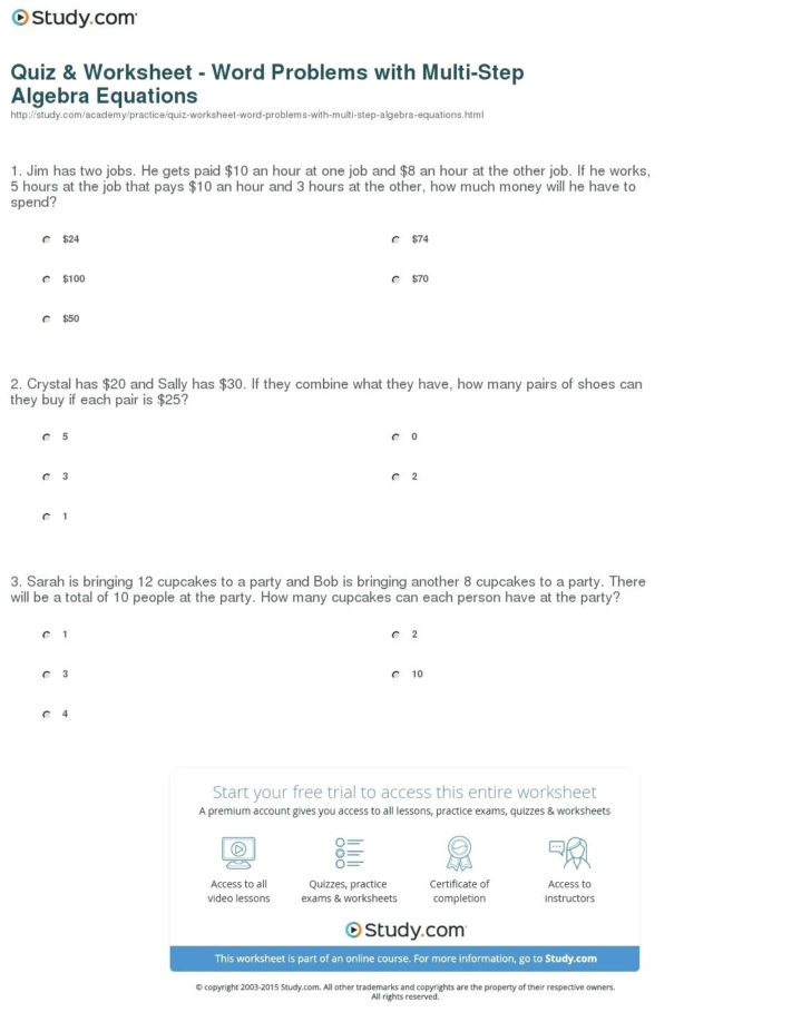 Quadratic Formula Word Problems Worksheet Answers Math — db-excel.com
