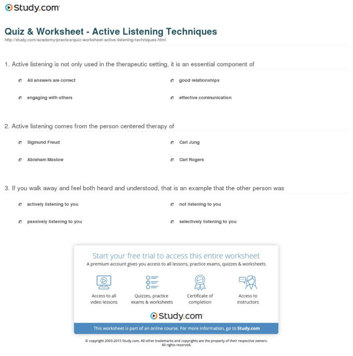 Active Listening Worksheets — db-excel.com