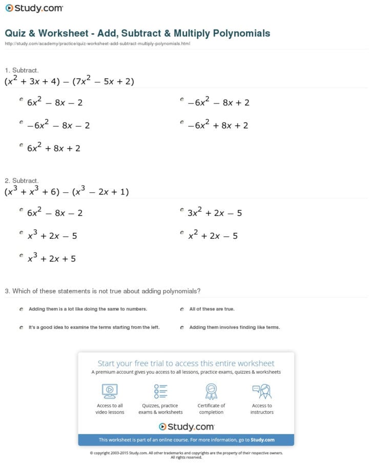 Multiplying Polynomials Worksheet — db-excel.com