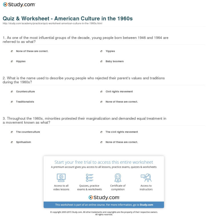 The Sixties The Years That Shaped A Generation Worksheet — db-excel.com