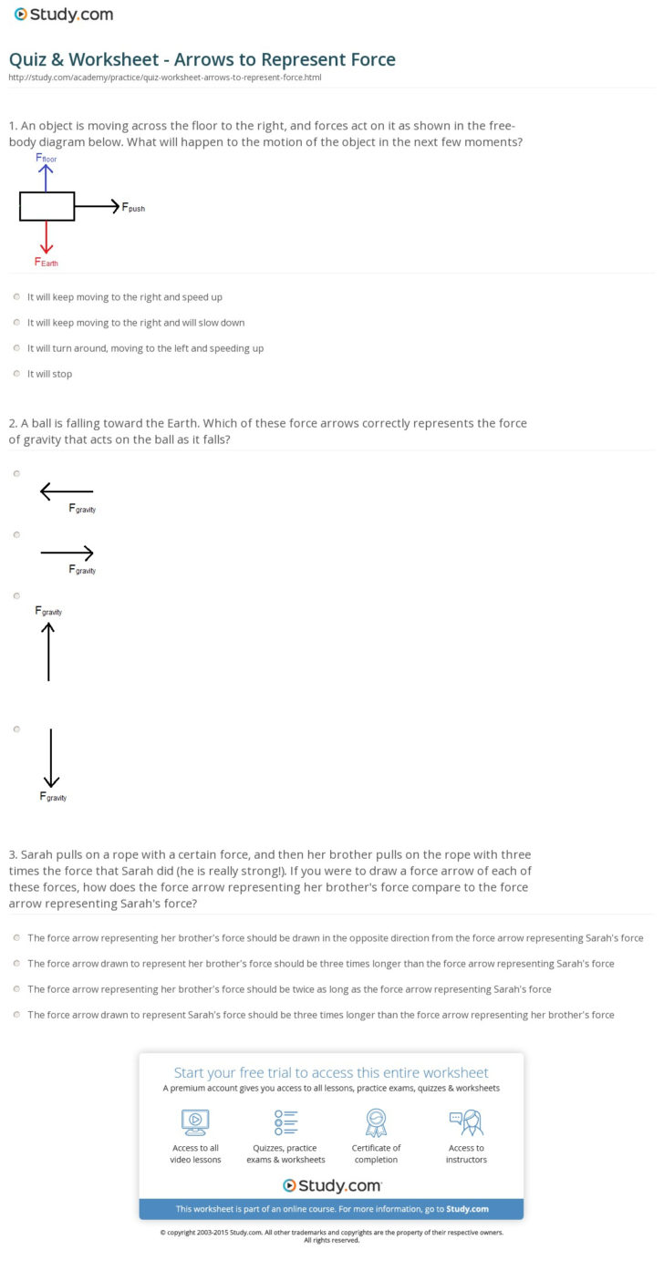Quiz Worksheet Arrows To Represent Force Study — db-excel.com