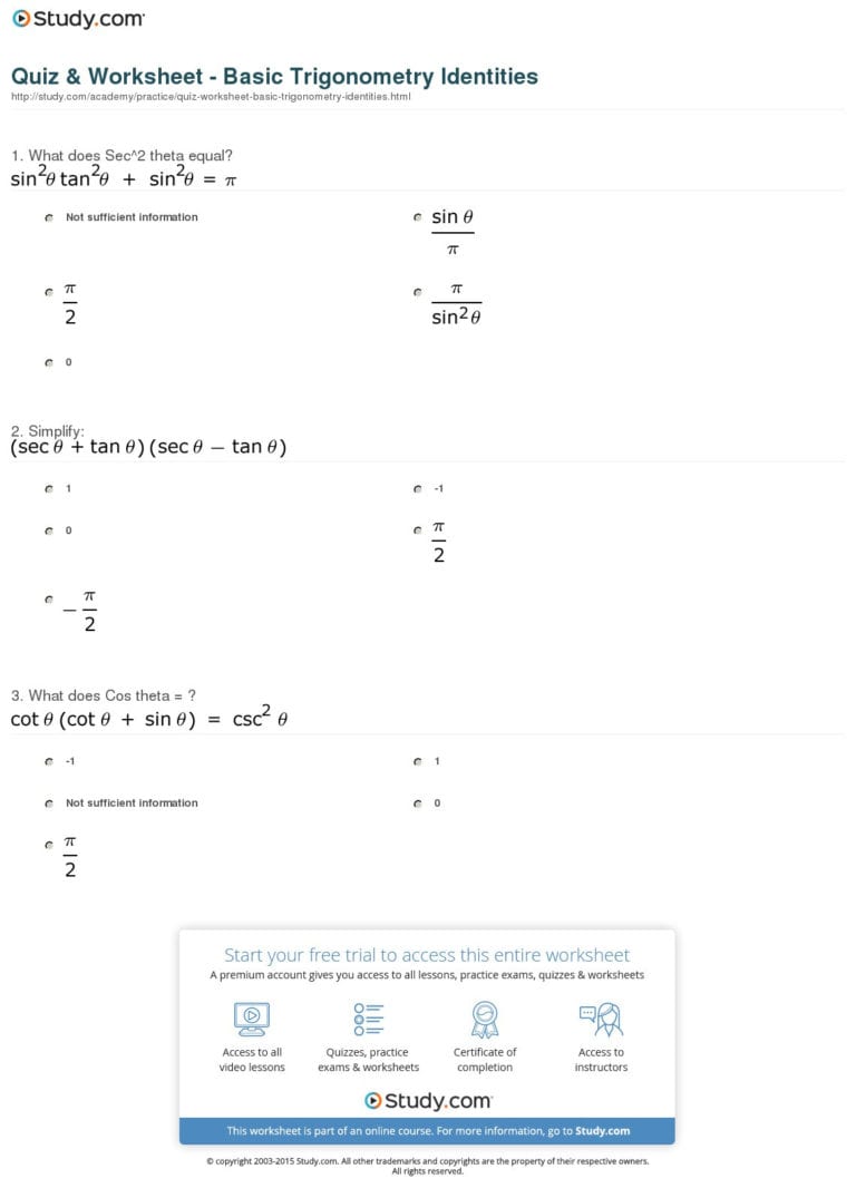 Simplifying Trig Identities Worksheet — db-excel.com