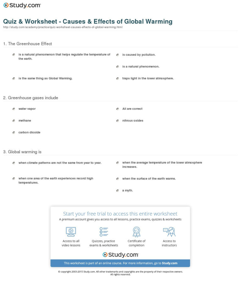 Global Warming Worksheet Pdf — db-excel.com