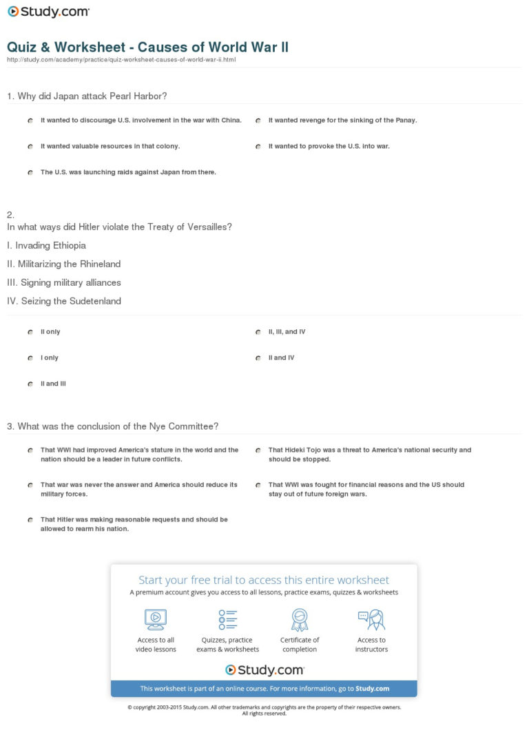 World War 2 Worksheets With Answers — db-excel.com