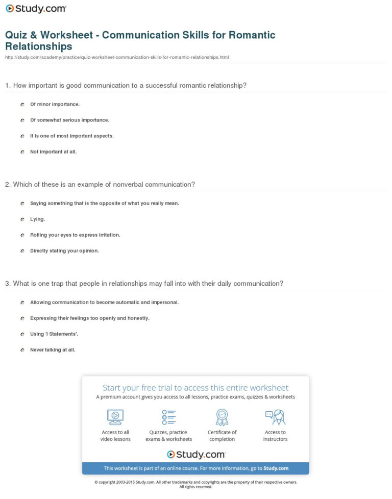 Positive Communication Skills Worksheets — db-excel.com