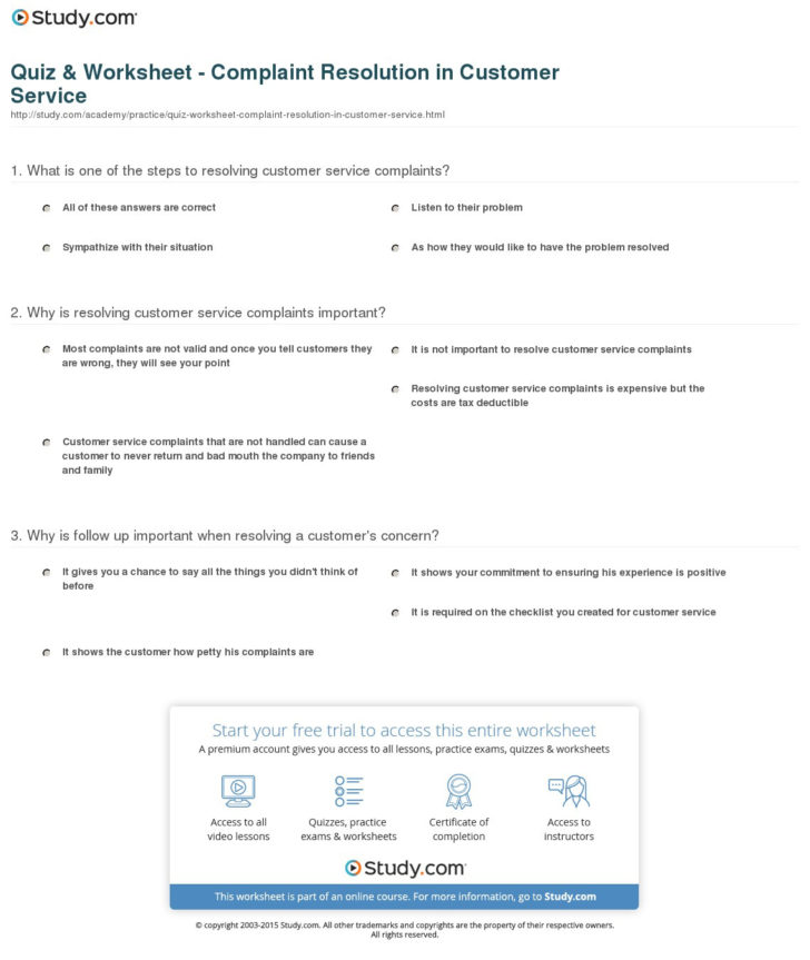 Customer Service Activity Worksheet — db-excel.com