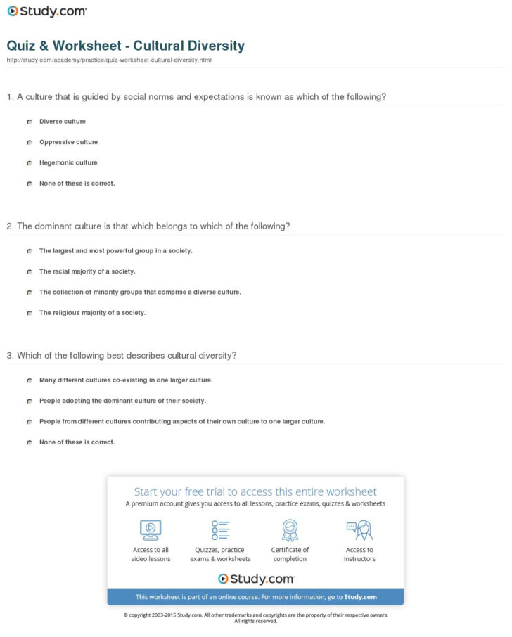 Quiz Worksheet Cultural Diversity Study — db-excel.com