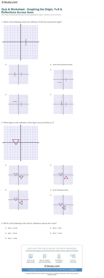Quiz Worksheet Graphing The Origin Yx Reflections — db-excel.com