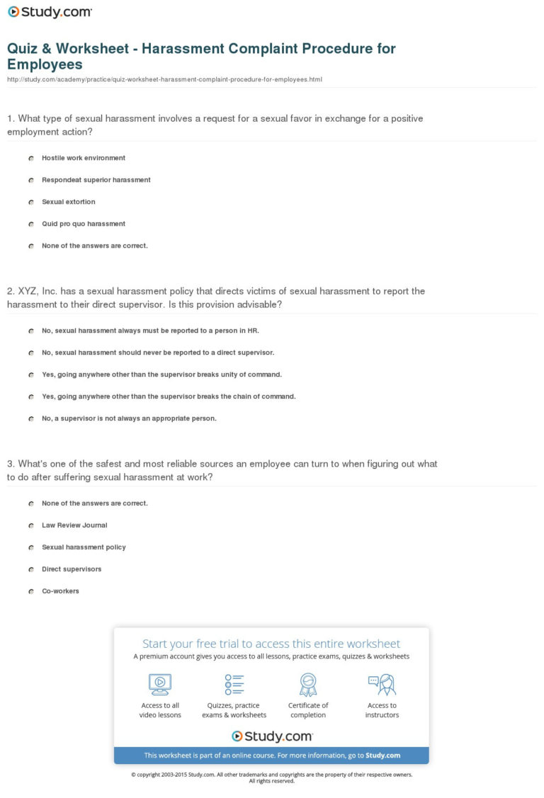 Harassment Lesson Plans Worksheets — db-excel.com