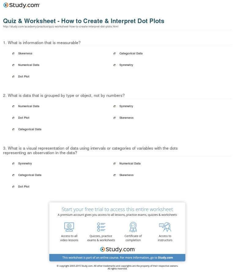 Quiz Worksheet How To Create Interpret Dot Plots Study — db-excel.com