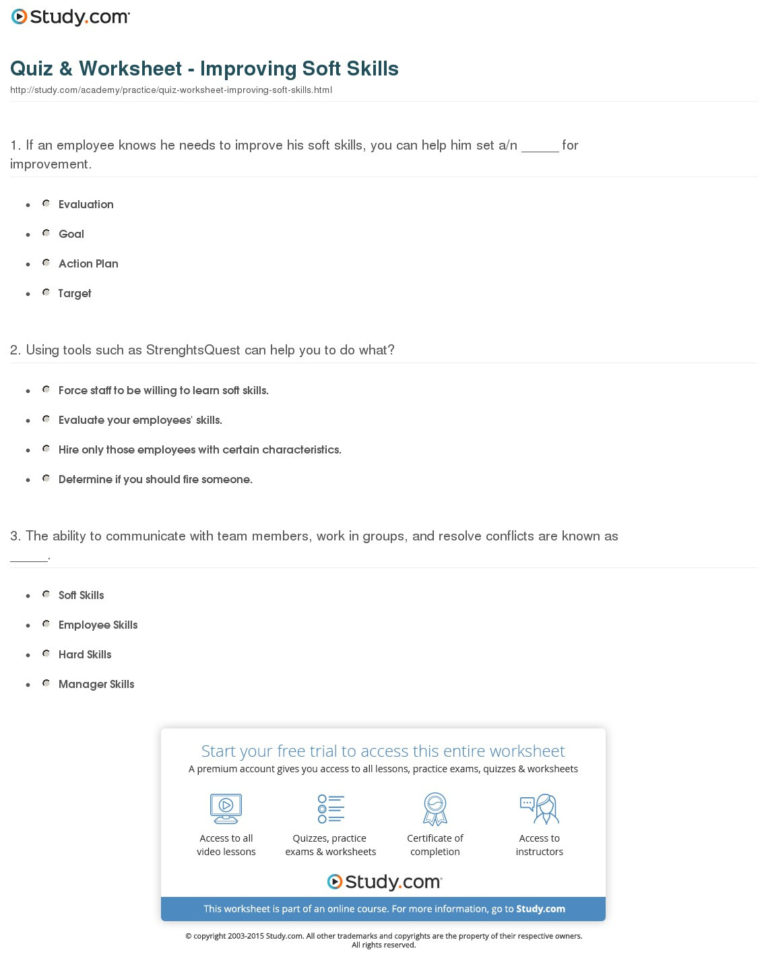Soft Skills Worksheets — db-excel.com