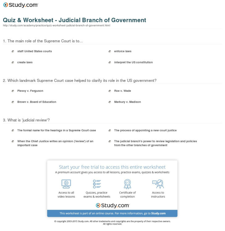 Our Courts The Judicial Branch Worksheet — db-excel.com