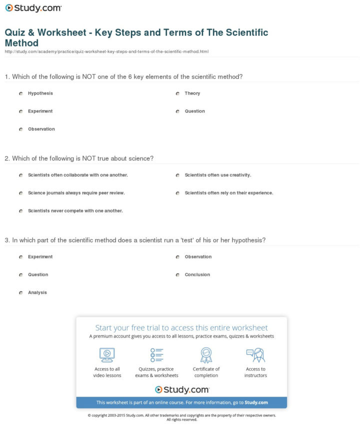 Scientific Method Worksheet Answer Key — db-excel.com