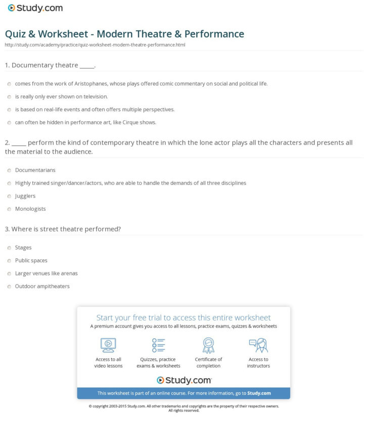 Creating A Character Worksheet Theatre