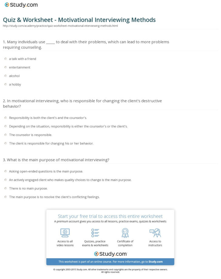 Motivational Interviewing Worksheets — db-excel.com
