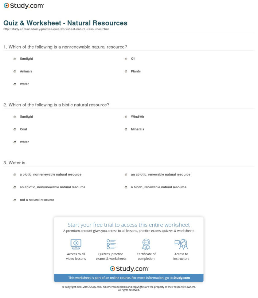 Natural Resources Worksheets — db-excel.com