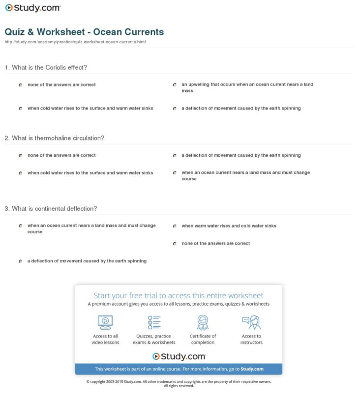 Quiz Worksheet Ocean Currents Study — db-excel.com