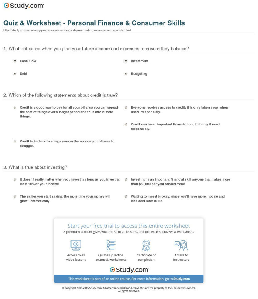 Personal Finance Worksheets — db-excel.com