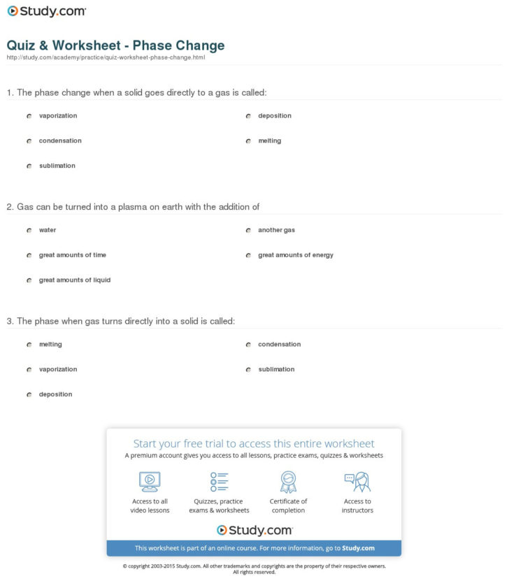 Quiz Worksheet Phase Change Study — db-excel.com