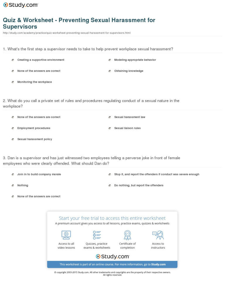 Harassment Lesson Plans Worksheets — db-excel.com