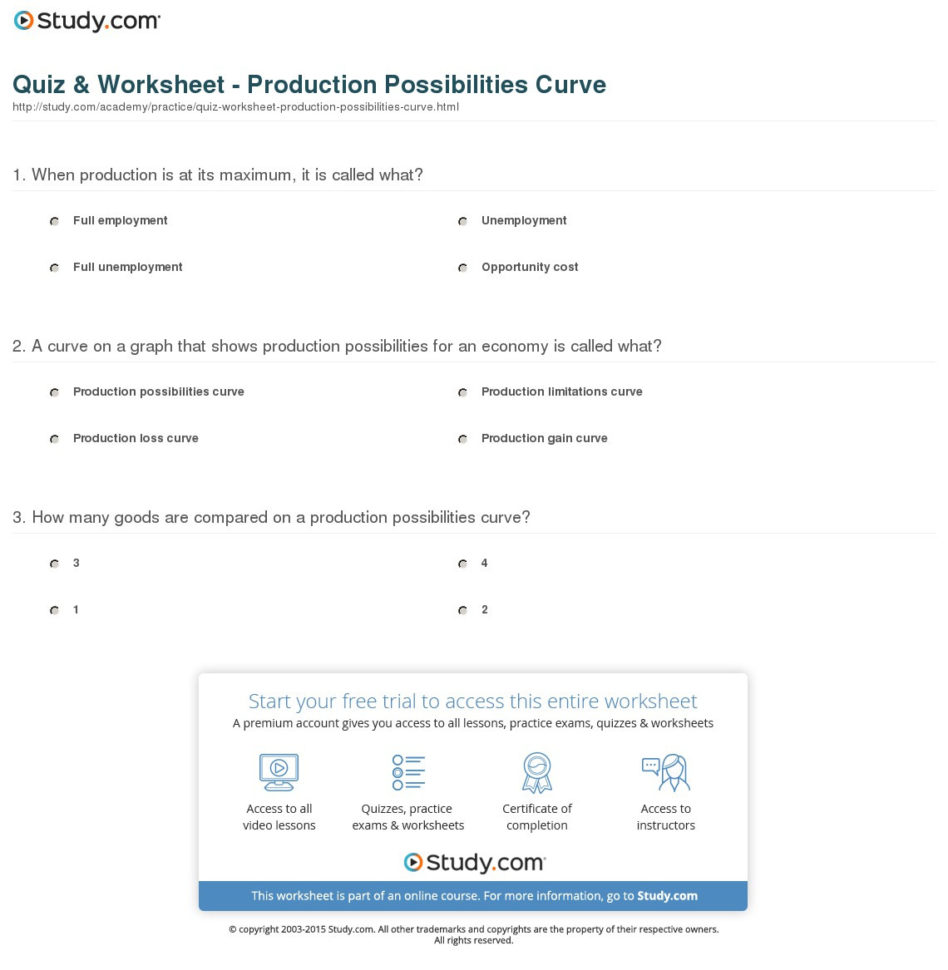 Quiz Worksheet Production Possibilities Curve Study — db-excel.com